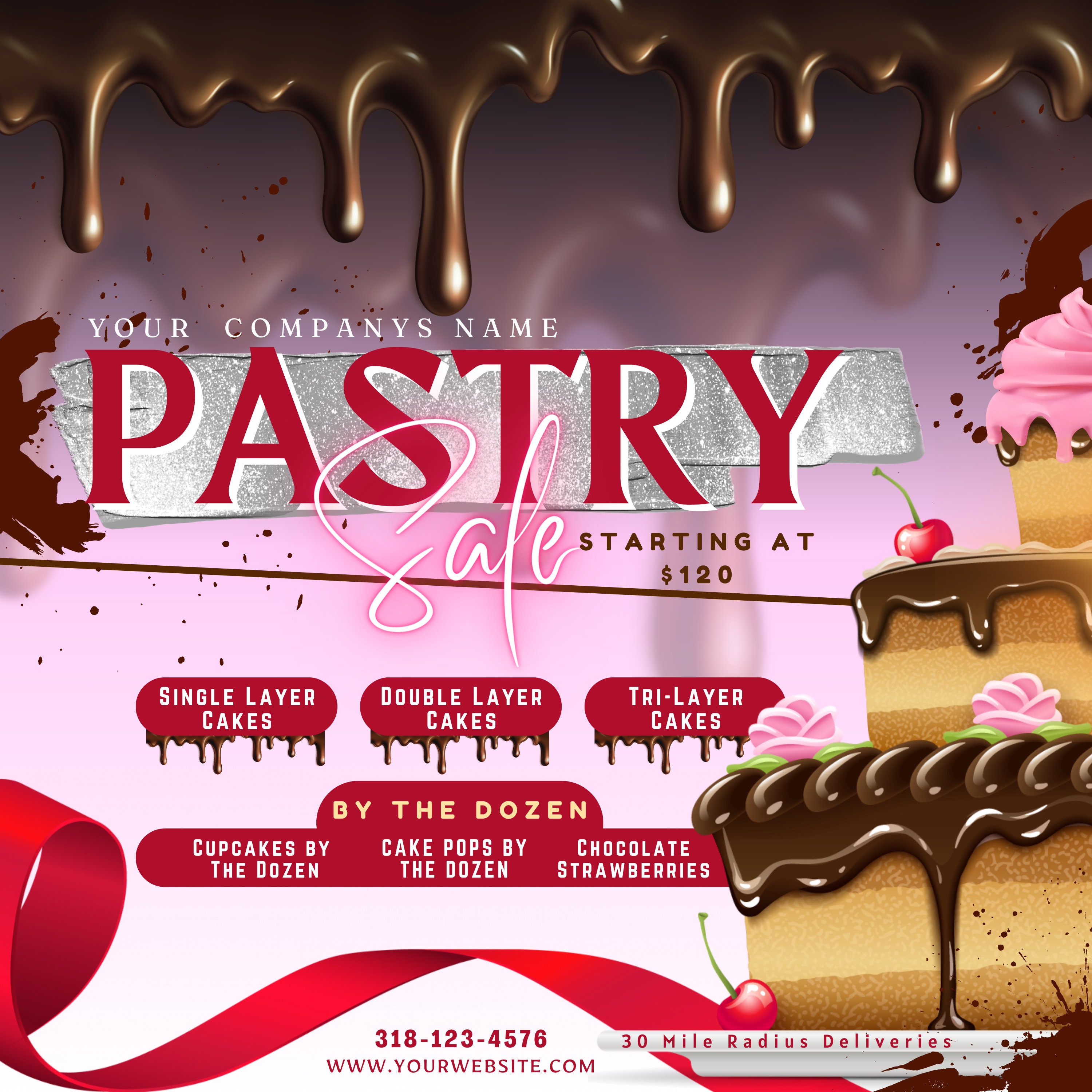 Bake Sale Flyer | Canva Template DIY | Pastry Flyer - Etsy