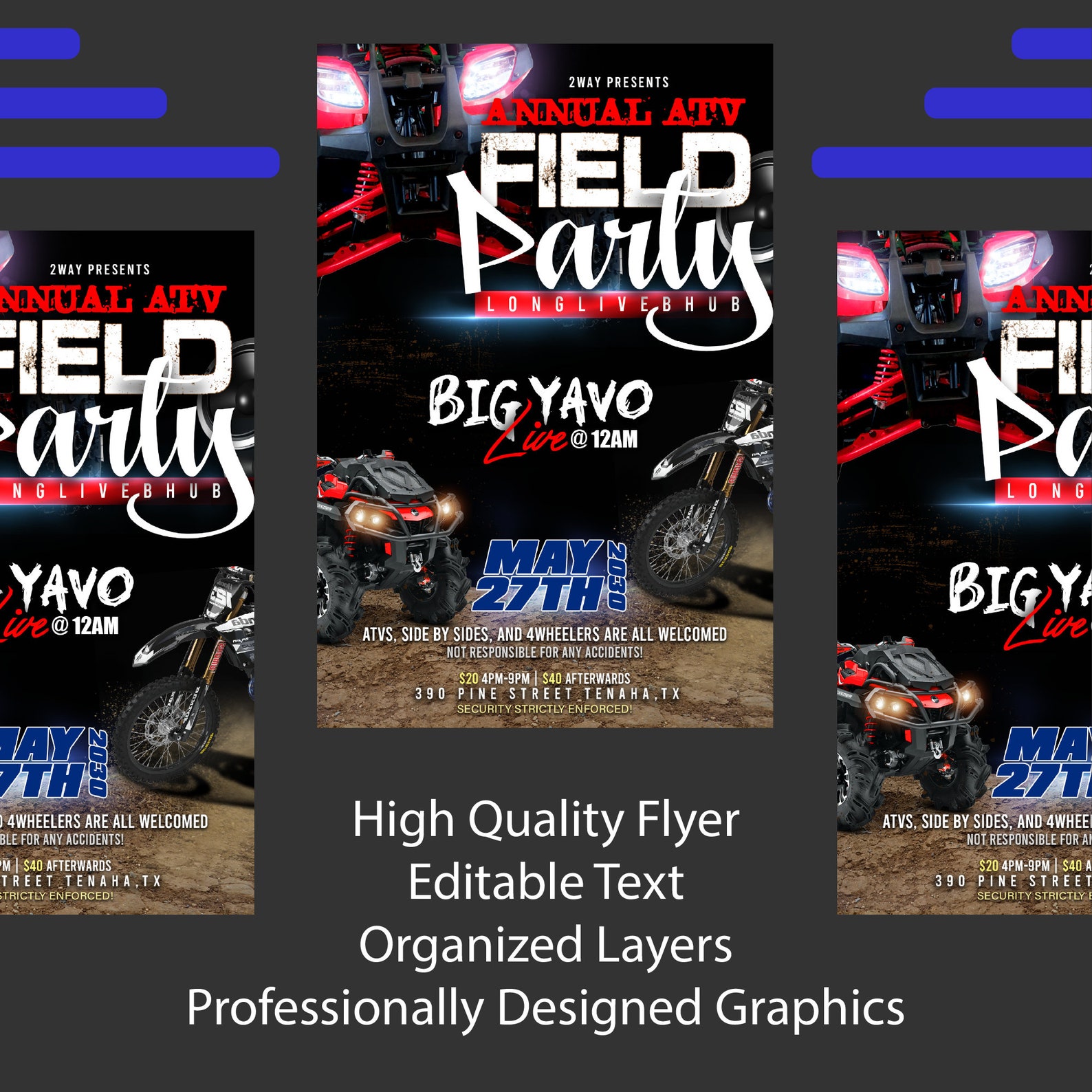 Corjl Flyer Template for Him ATV Party Flyer Dirtbike Editable Flyer - Etsy