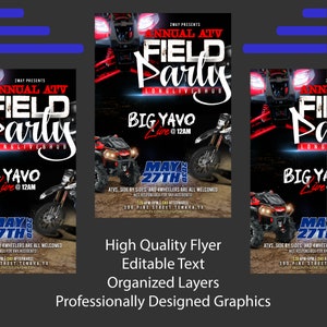 Corjl Flyer Template for Him ATV Party Flyer Dirtbike Editable Flyer - Etsy