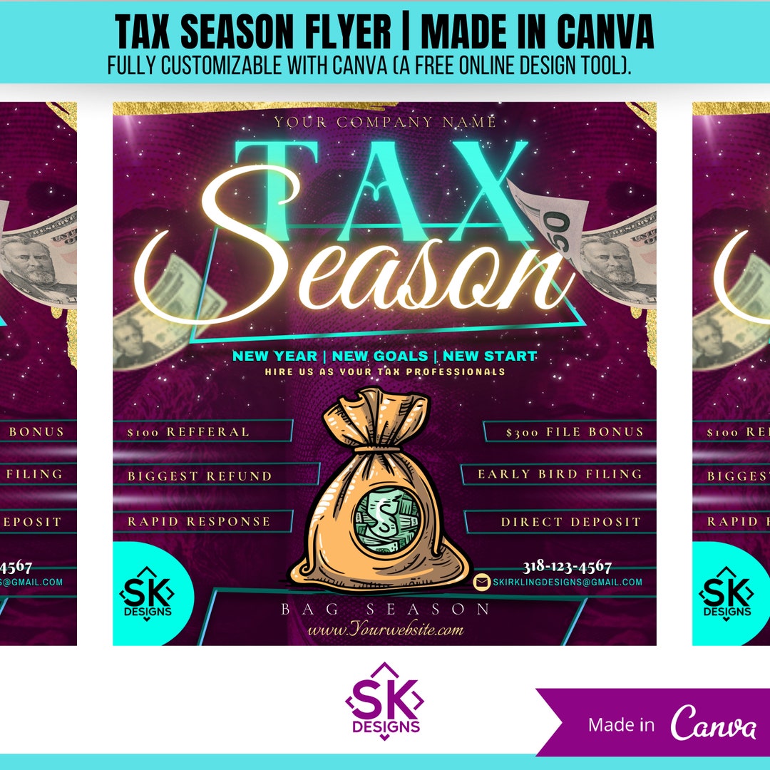 Tax Flyer | Tax Season | DIY Canva Flyer - Etsy