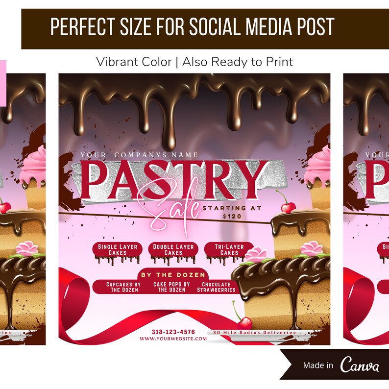 Bake Sale Flyer | Canva Template DIY | Pastry Flyer - Etsy