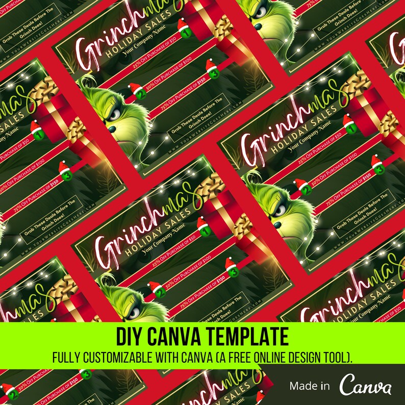 Grinchmas Canva Flyer | DIY CANVA| Holiday Sales - Etsy