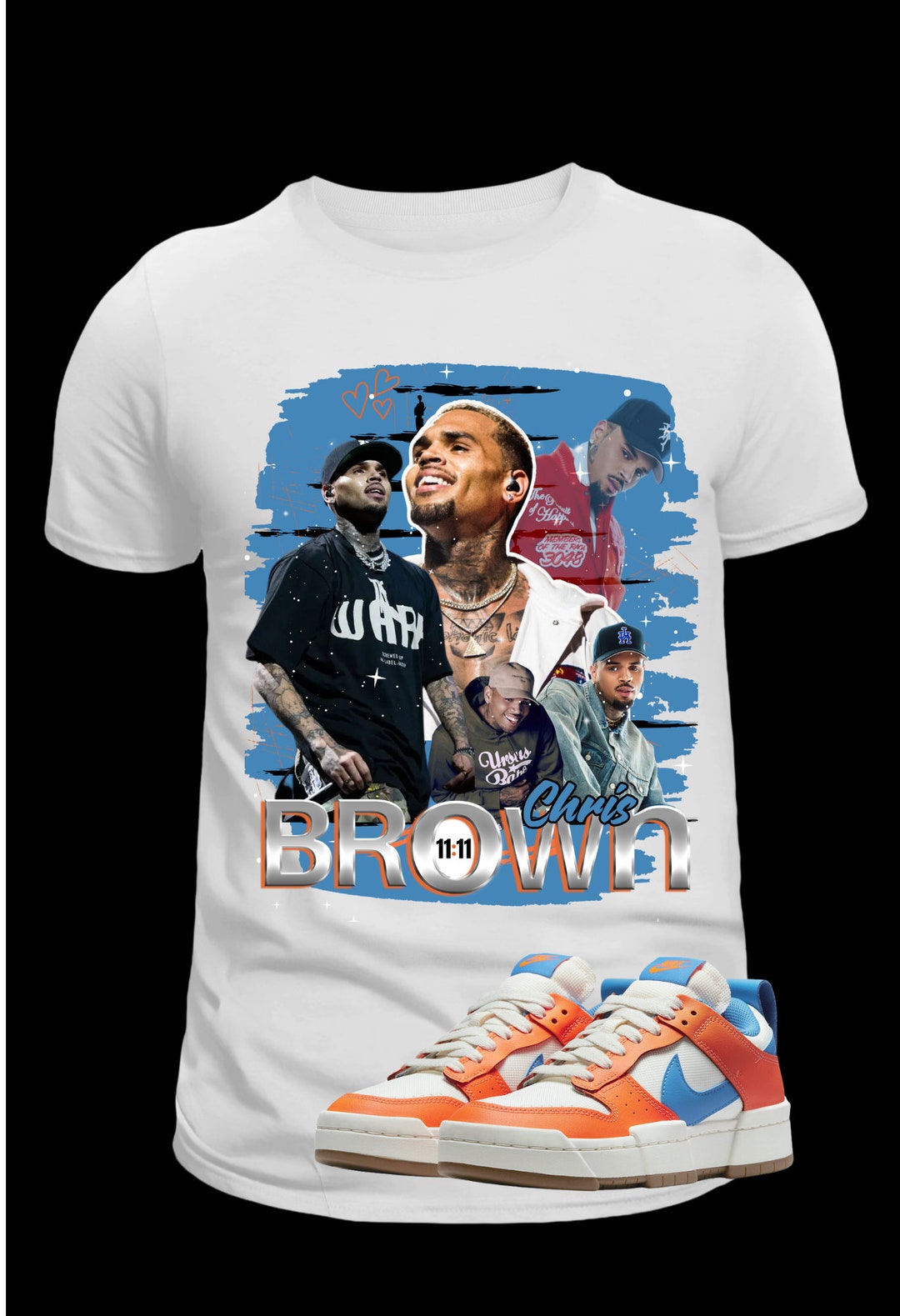 Bootleg Digital Design Sneaker Tee File Pngchris Brown Blue Music Tour ...