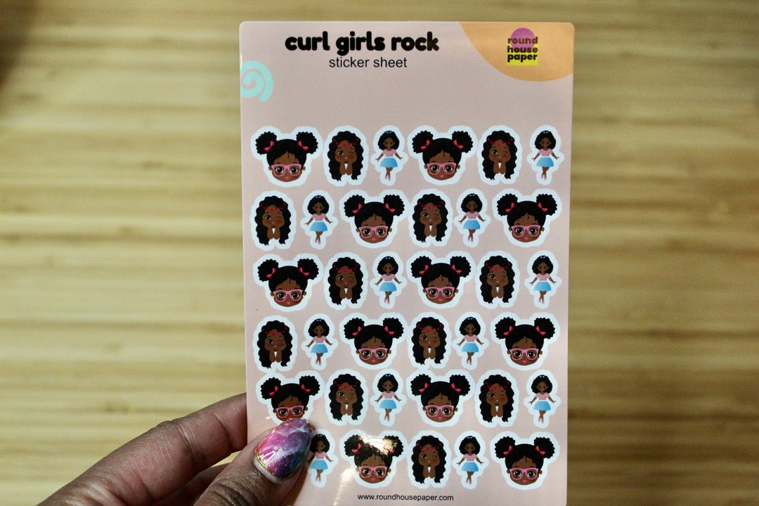 Curly Girl Sticker Set Black Girl Stickers BIPOC Diverse Stickers ...