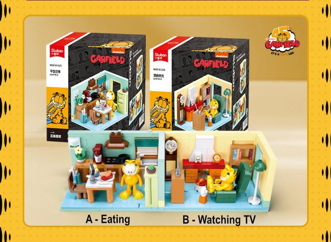 Garfield Building Blocks - Daily Life of Garfield – Eating / Watching ...