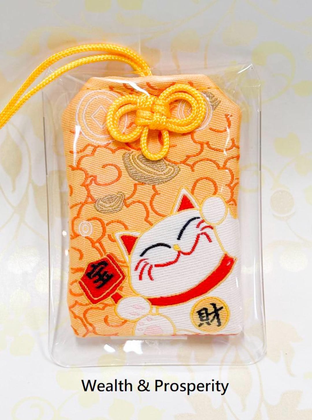 Japanese Style Embroidered Omamori Lucky Cat Charm | Wealth, Prosperity ...