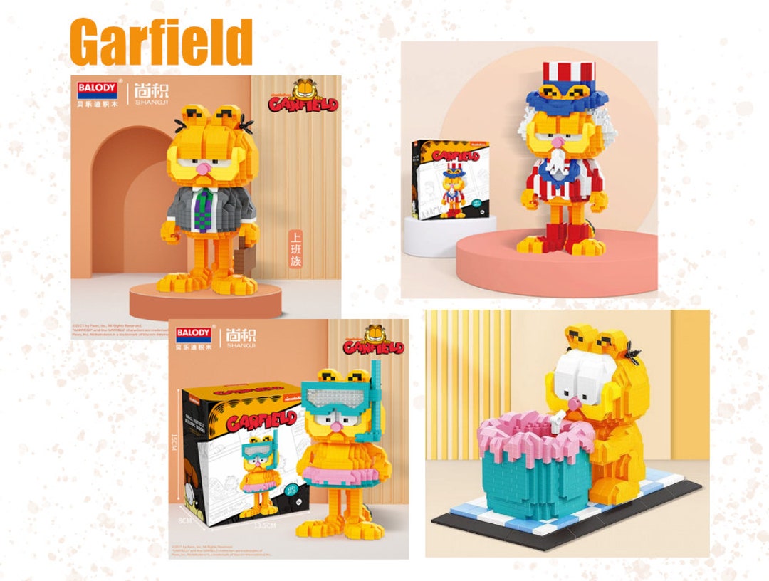 GARFIELD Mini Building Blocks - Office Worker / Swimwear / Uncle Sam ...