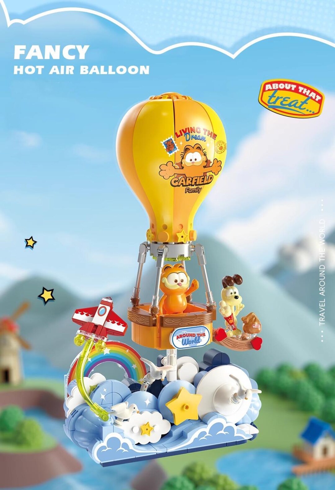 Garfield Fancy Hot Air Balloon Building Blocks - Etsy Australia