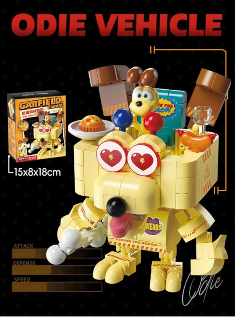 Garfield ODIE VEHICLE Building Blocks - Etsy