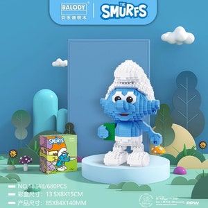 Mini Building Blocks the Smurfs . Papa Smurf/poet Smurf/brainy Smurf - Etsy