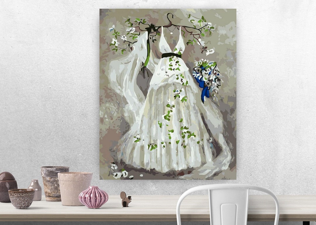 Dreamy Wedding Dress - 40x50cm Paint by Numbers DIY Kit for Adults - Etsy