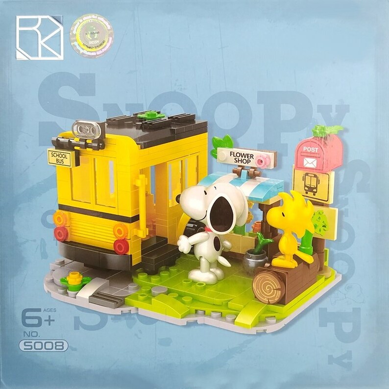 Building Blocks Snoopy School Bus / Airplane / Camping - Etsy