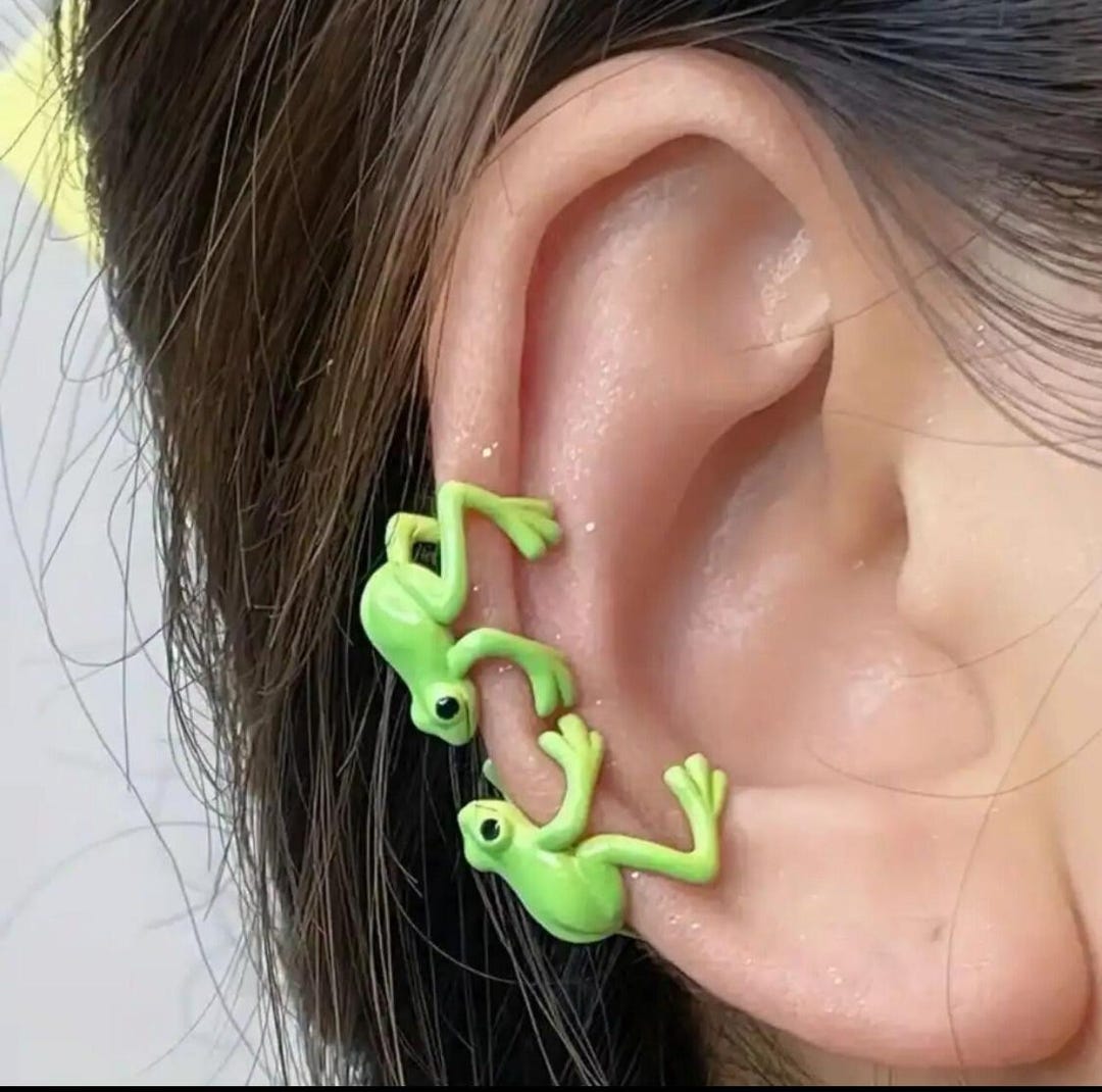 Green Frog Ear Cuff - Etsy