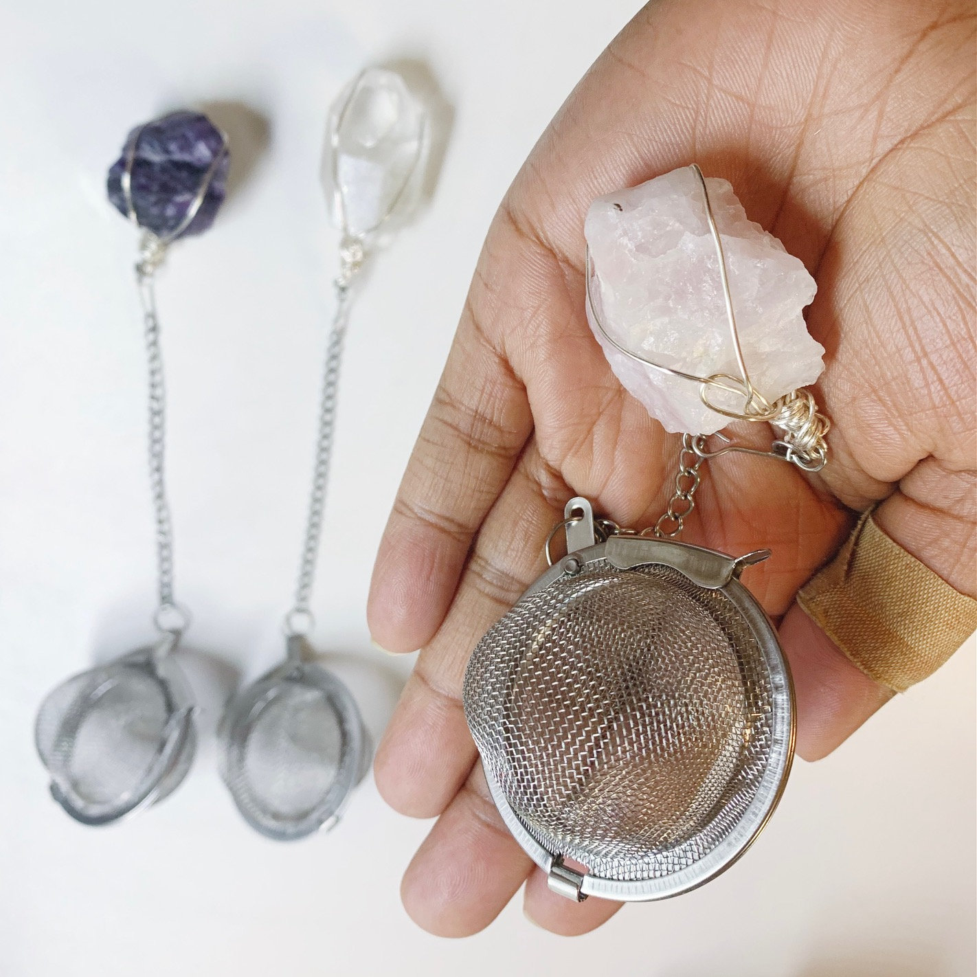 Crystal Tea Balls for Loose Leaf Tea, Tea, Magick Tea, Wire Wrapped Tea ...