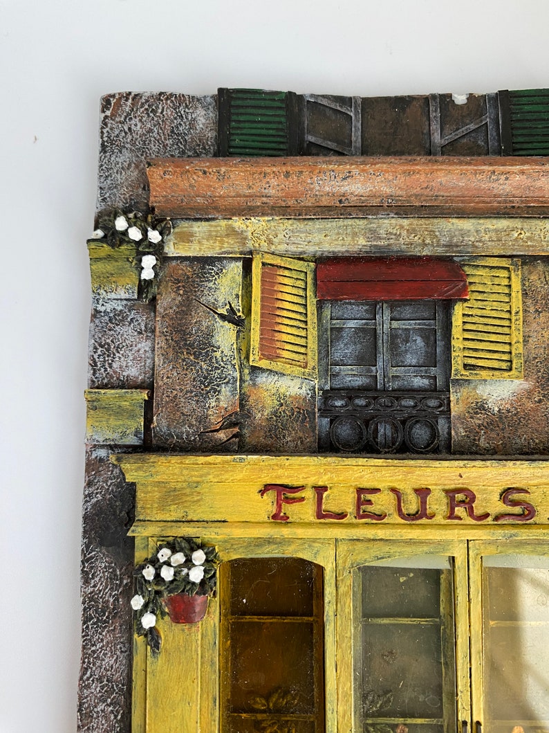 Vintage 3D French Flower Shop fleur Plaque Tile Home Decor, French Shop ...
