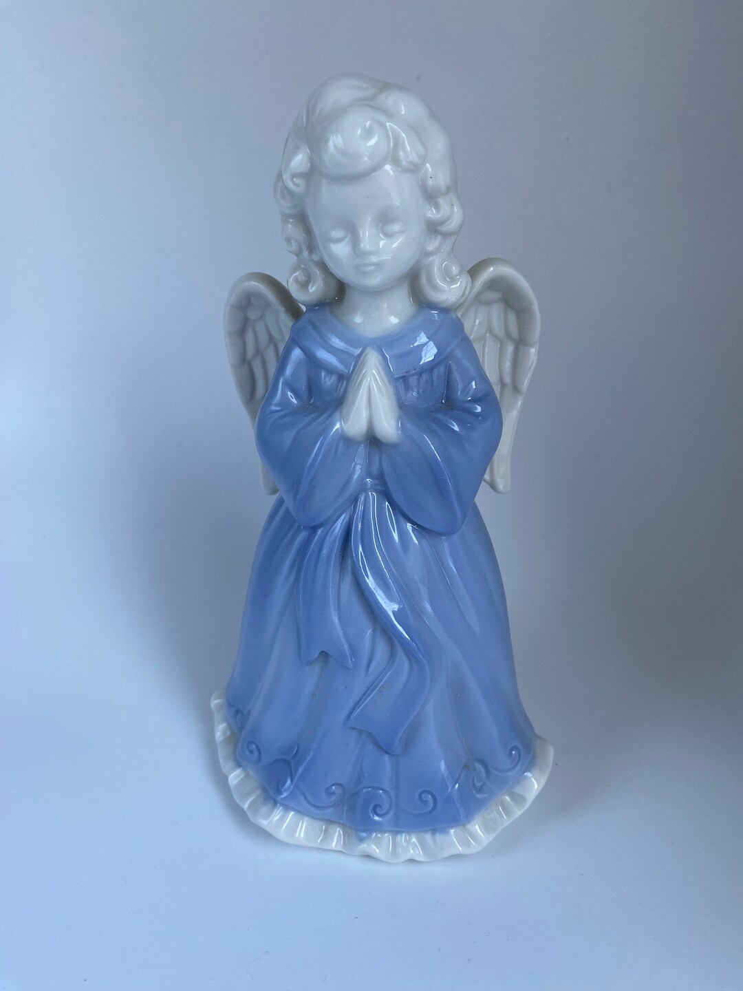 Inarco Blue Dressed Praying Angel Figurine, E-4875, Home Decor Praying ...