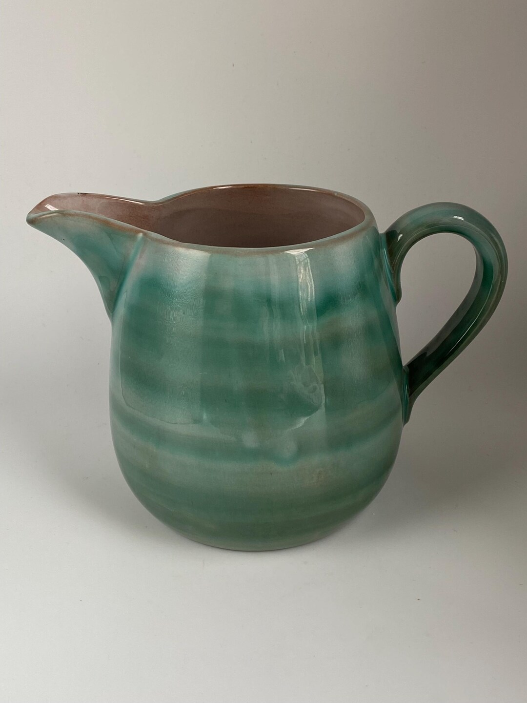Stangl Pottery Hand Painted Green Glazed Pitcher, 5” Tall, Made in USA ...