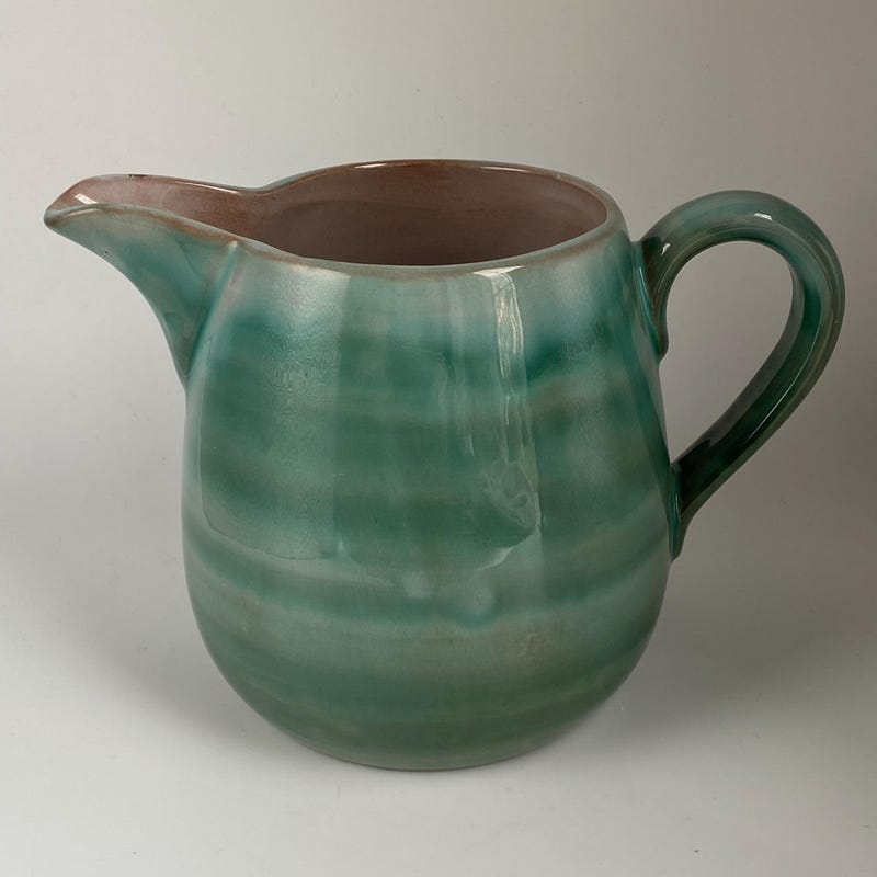 Tall Glazed Pitcher - Etsy