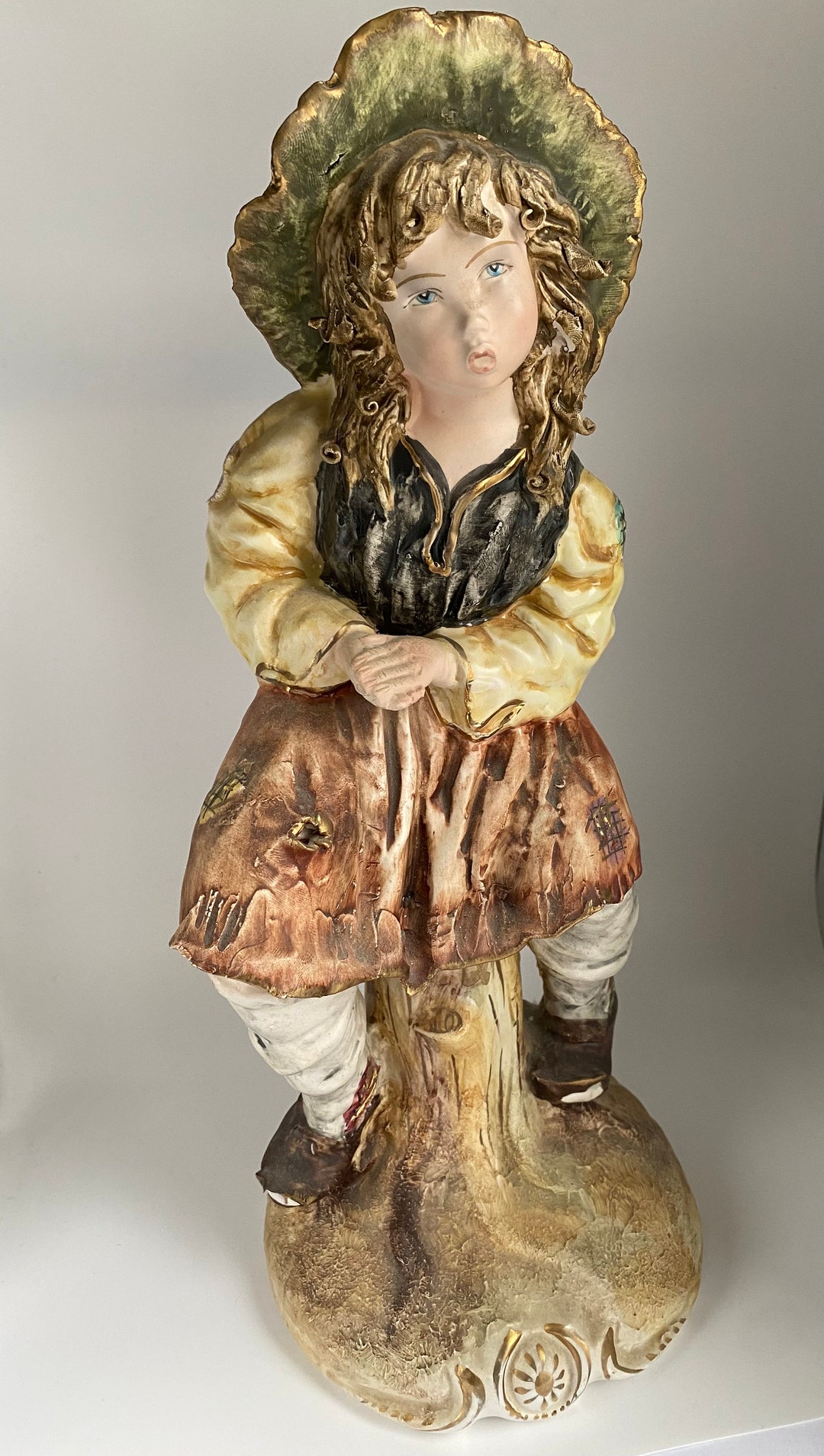 Vintage Large Sitting Girl Statue Figurine, Signed by the Artist, Made ...