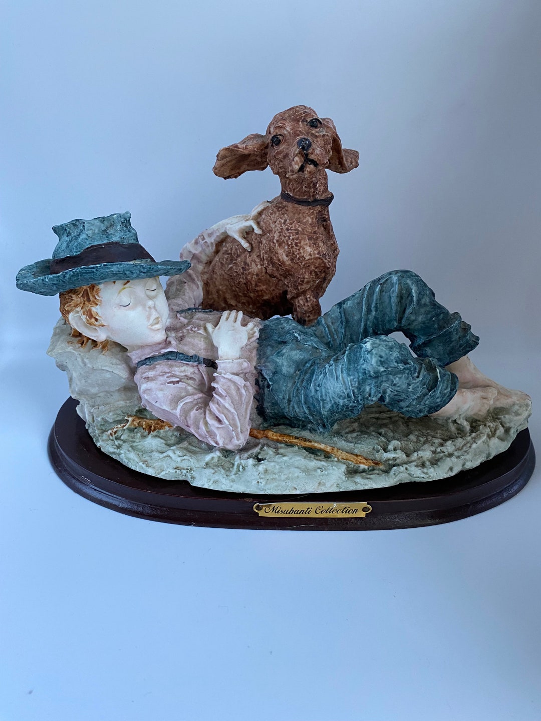 Vintage Capodimonte Misubanti Collection Sleeping Boy With A Dog ...