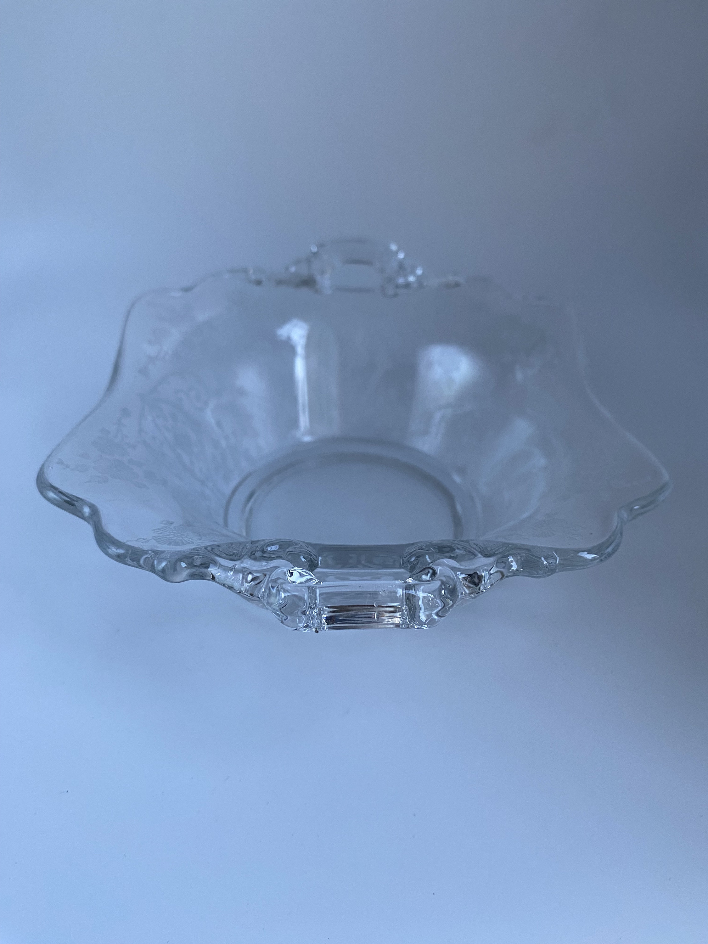 Vintage Cambridge Glass Diane Pattern Clear Bowl With Handles, 6.75x5 ...