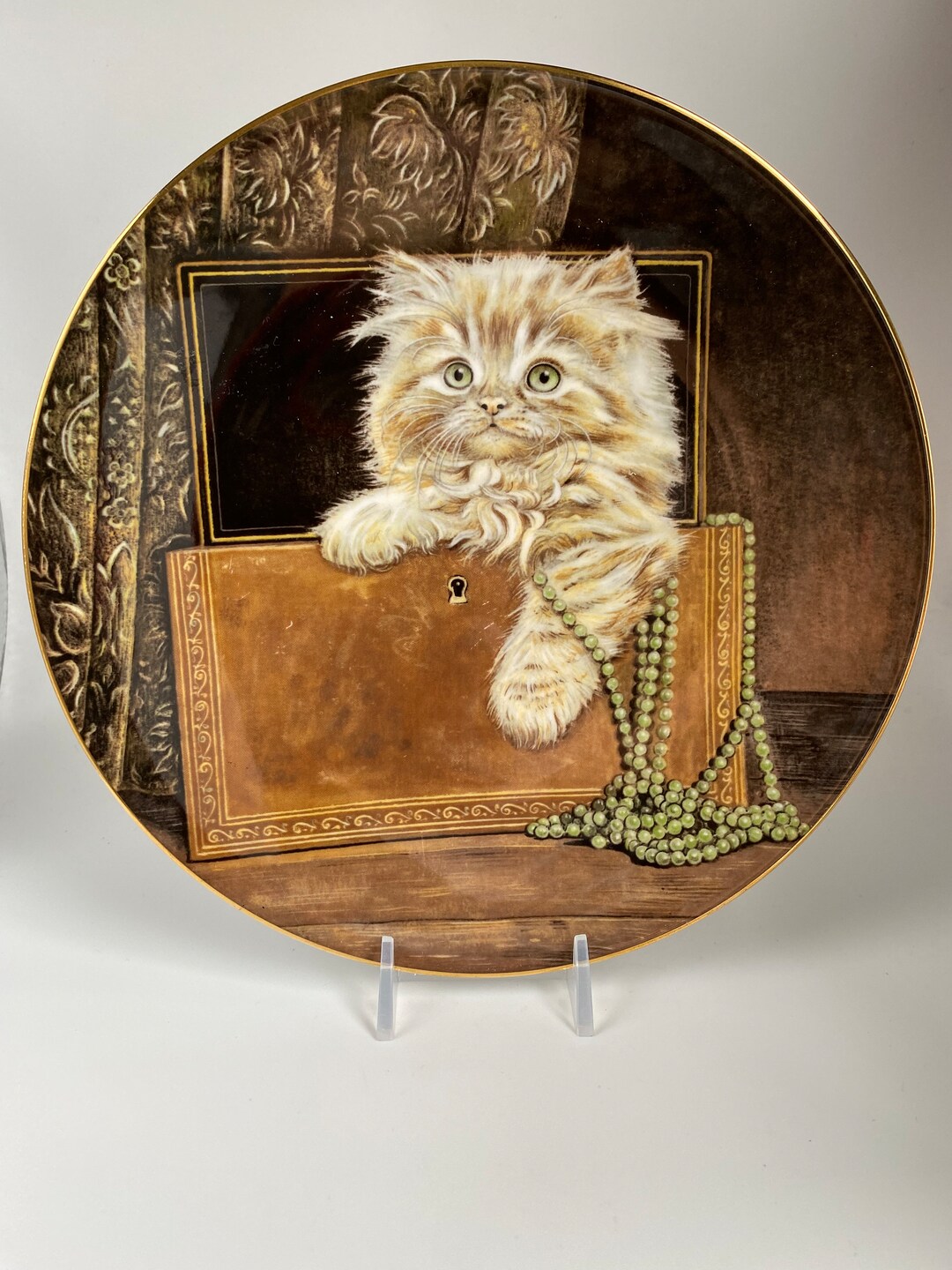 Vintage Royal Worcester Crown Ware England “purrfect Treasure” Plate ...