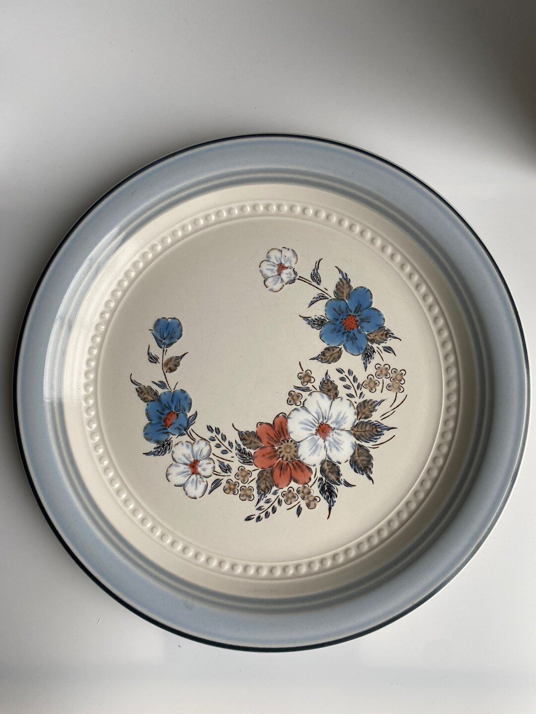 Vintage Johann Haviland Crowning Fashion Dinner Plate, Floral With Blue ...