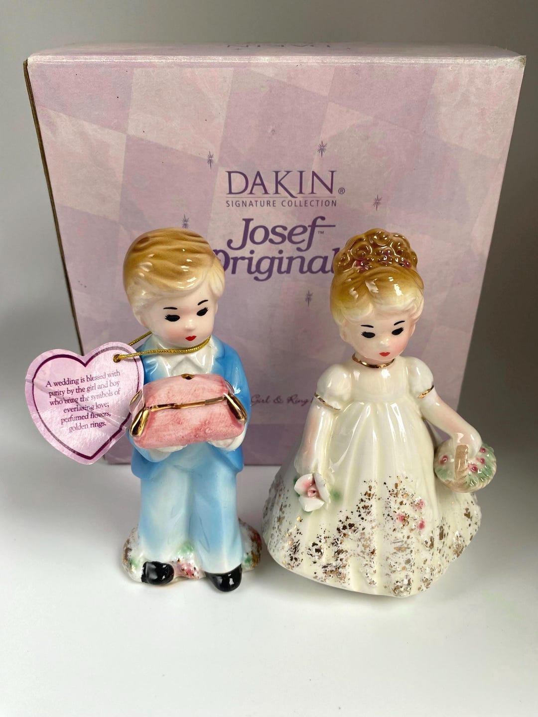 Vintage Josef Originals Wedding Flower Girl & Ring Bearer Figurines ...
