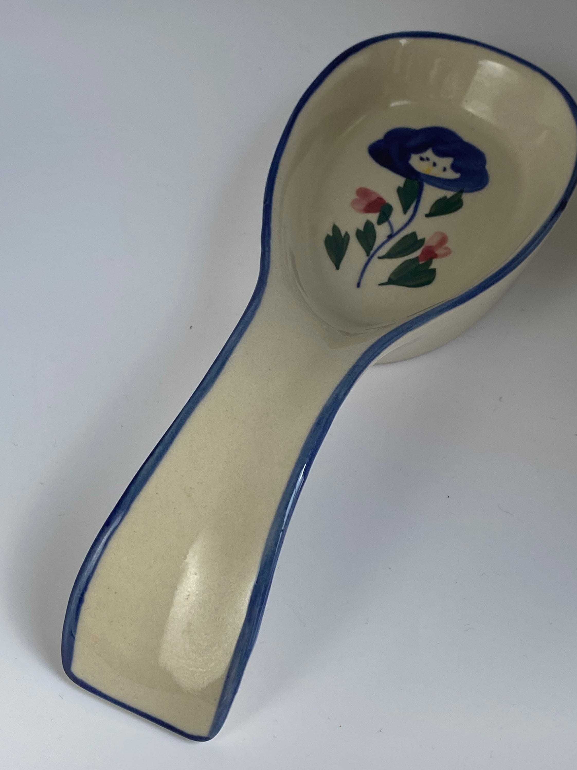 Vintage Designpac Ceramic Hand Painted Spoon Rest, Floral Spoon Rest, 8 ...
