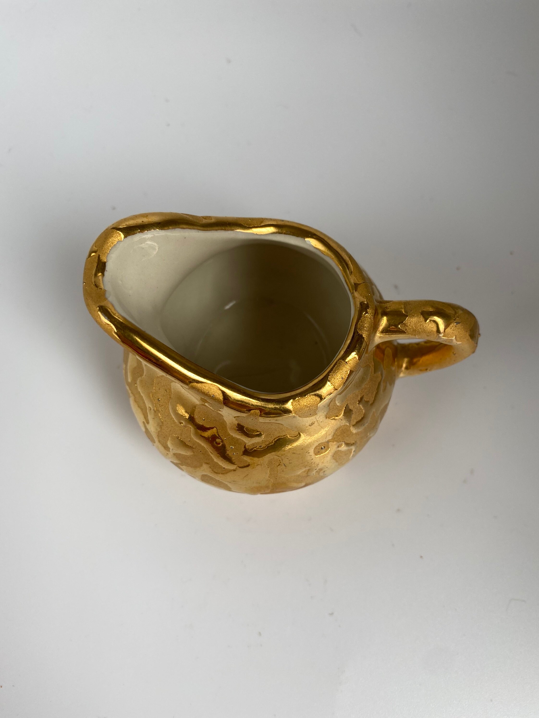 Vintage Weeping Gold Creamer, Miniature Creamer, Mid Century Pottery - Etsy