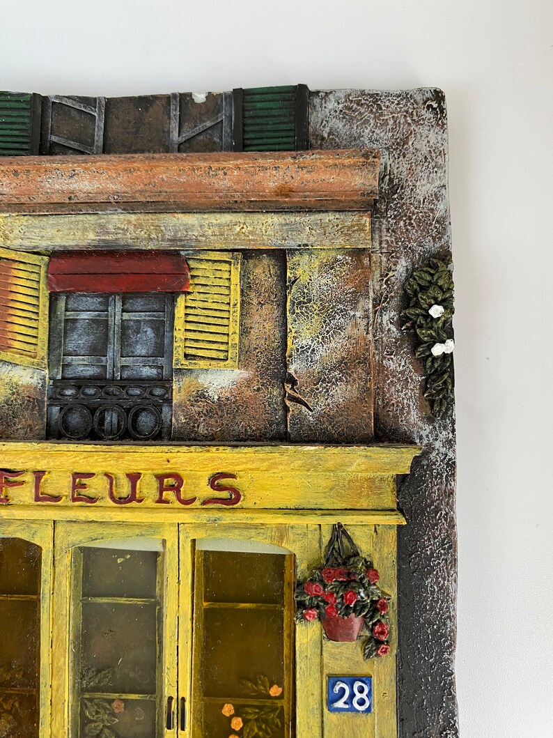 Vintage 3D French Flower Shop fleur Plaque Tile Home Decor, French Shop ...
