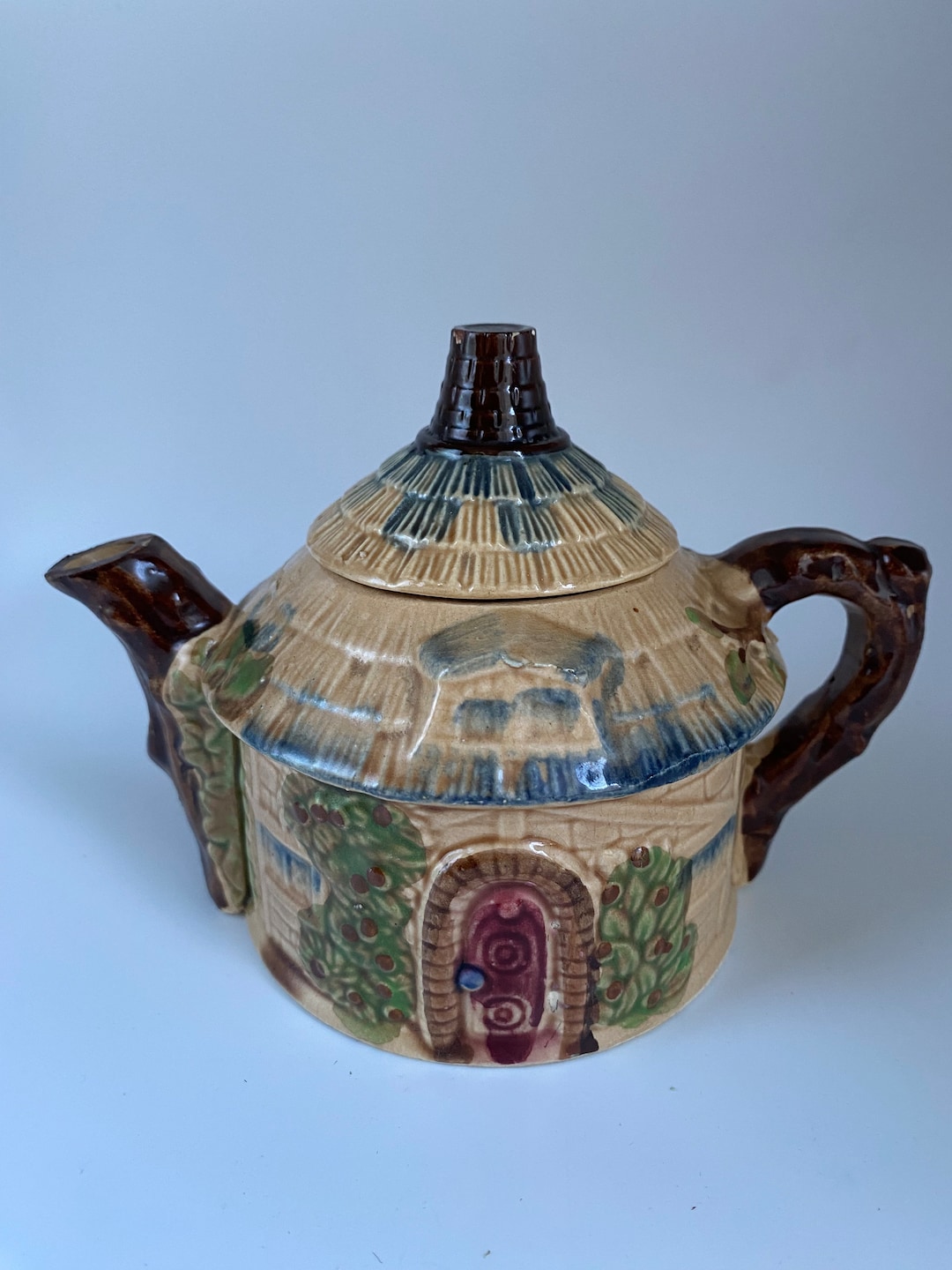Vintage Hand Painted Ceramic Cottage Teapot 4.5 Tall - Etsy