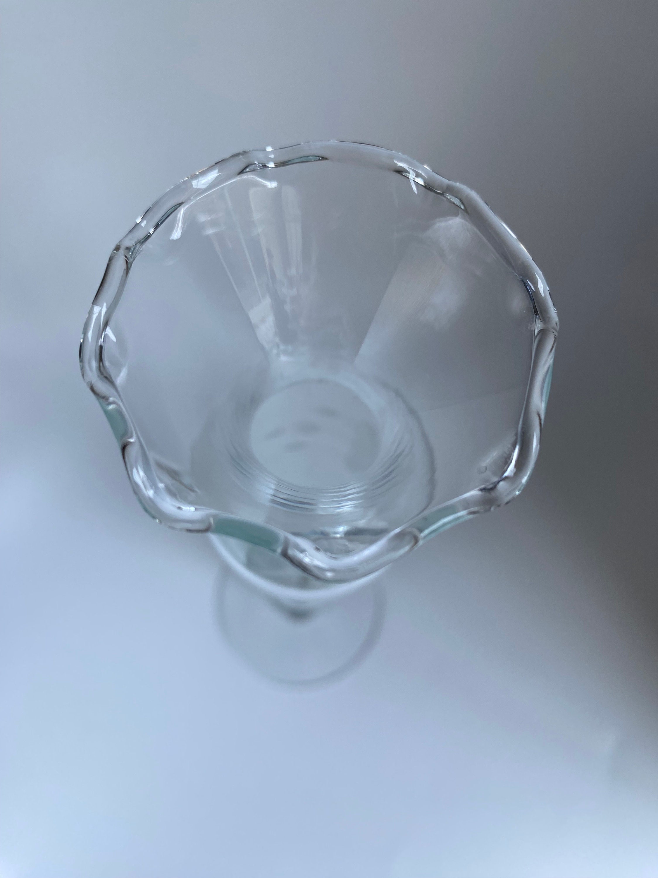 Princess House Etched Crystal Glass Ruffled Top Bud Floral Bud Vase, 10 ...