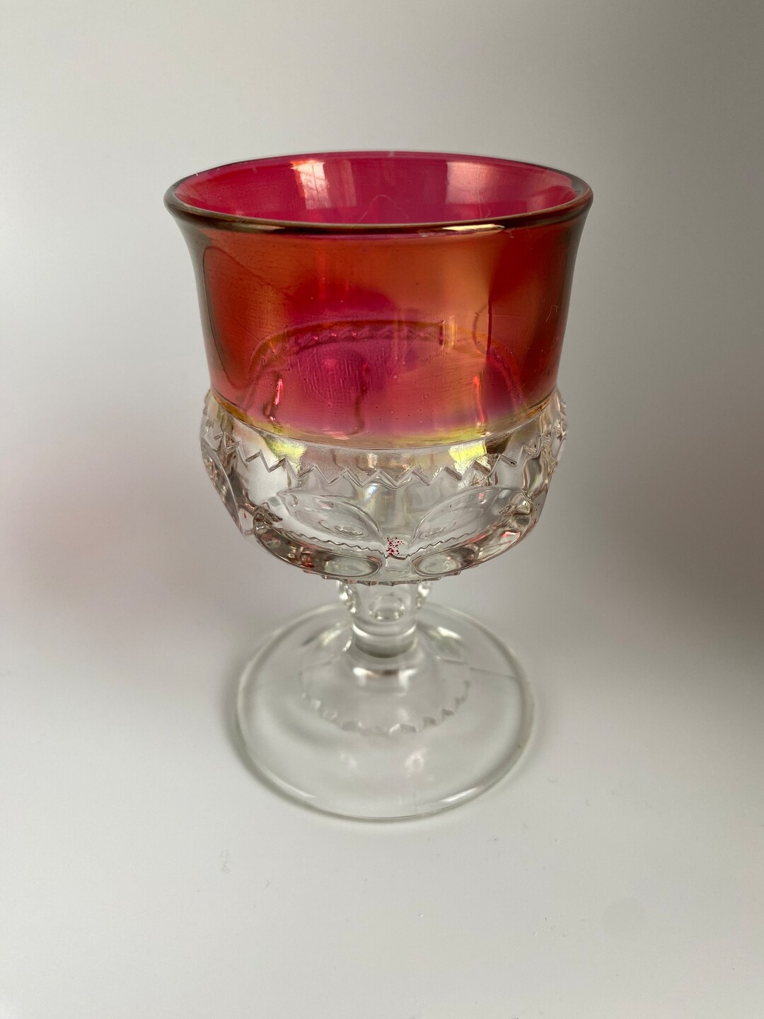 Mid-century Ruby Flashed Kings Crown Wine Goblet, 4.25”, 3 Oz, Rare - Etsy