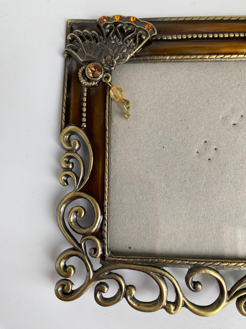 Vintage Brown and Gold Metal Ornate Angel Photo Frame for 3.5x5 Photos ...