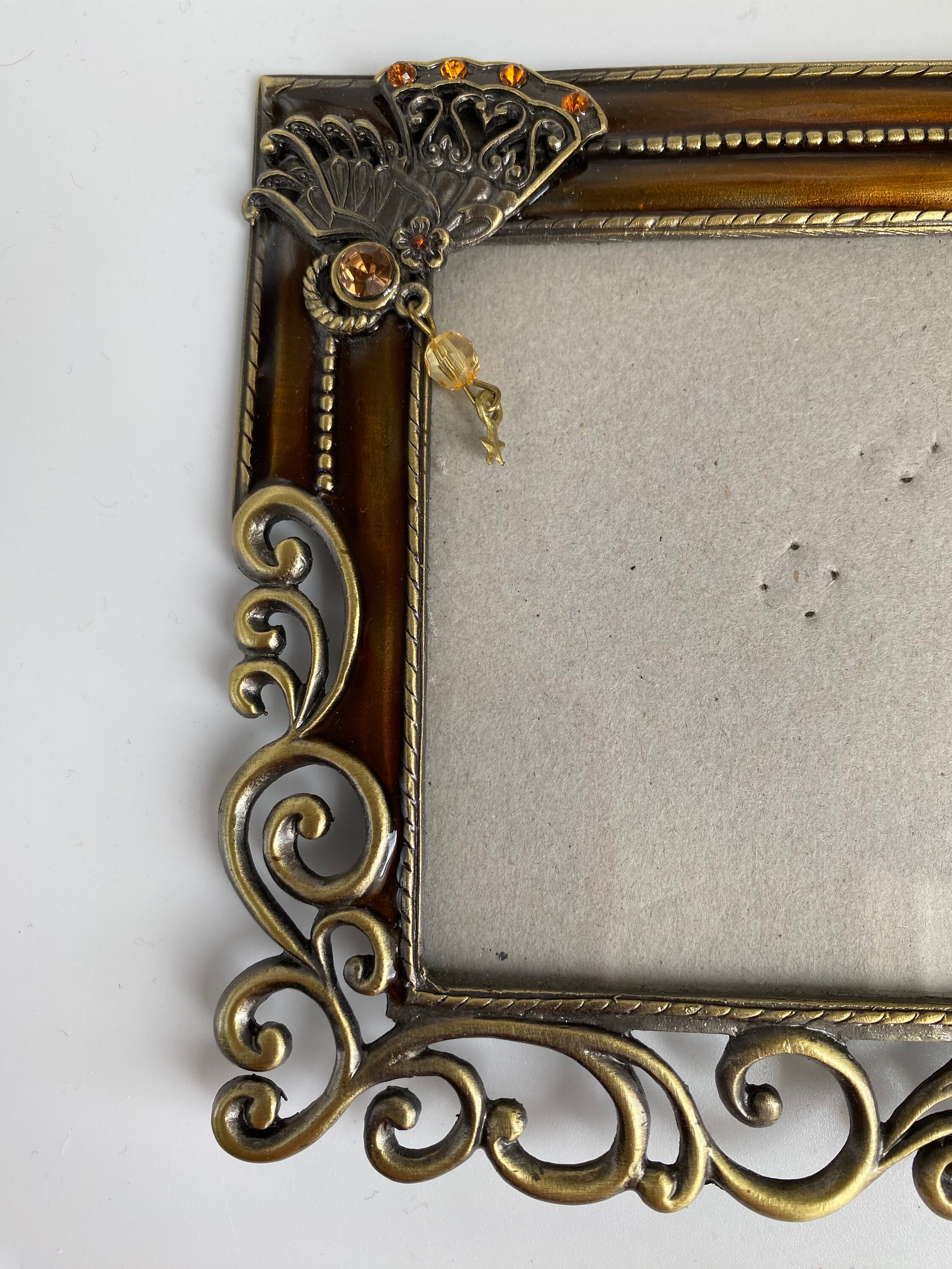 Vintage Brown and Gold Metal Ornate Angel Photo Frame for 3.5x5 Photos ...