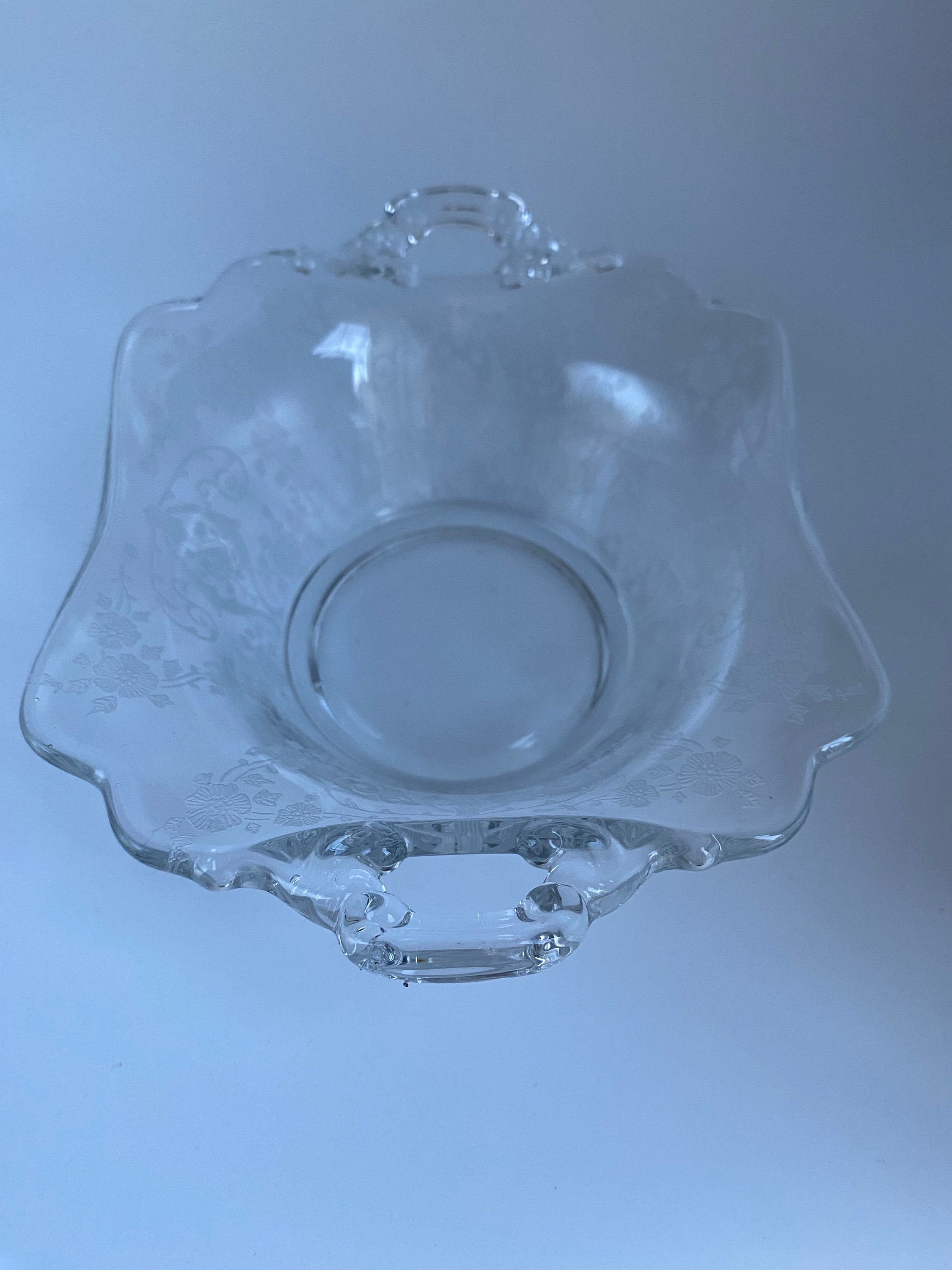 Vintage Cambridge Glass Diane Pattern Clear Bowl With Handles, 6.75x5 ...