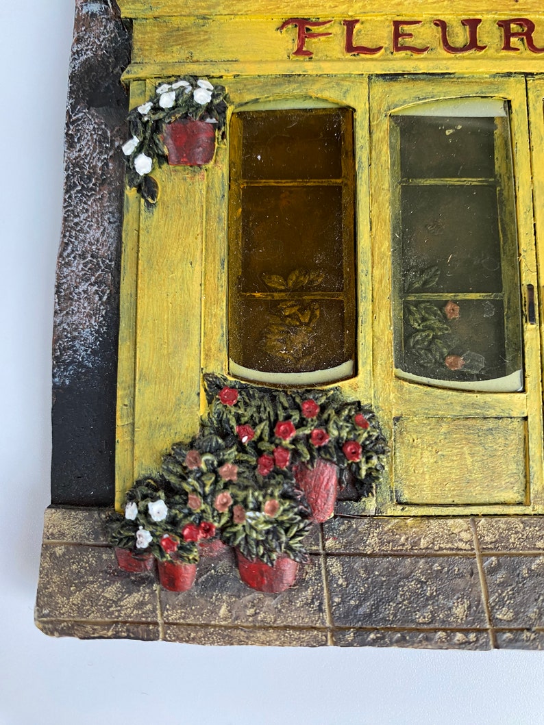 Vintage 3D French Flower Shop fleur Plaque Tile Home Decor, French Shop ...