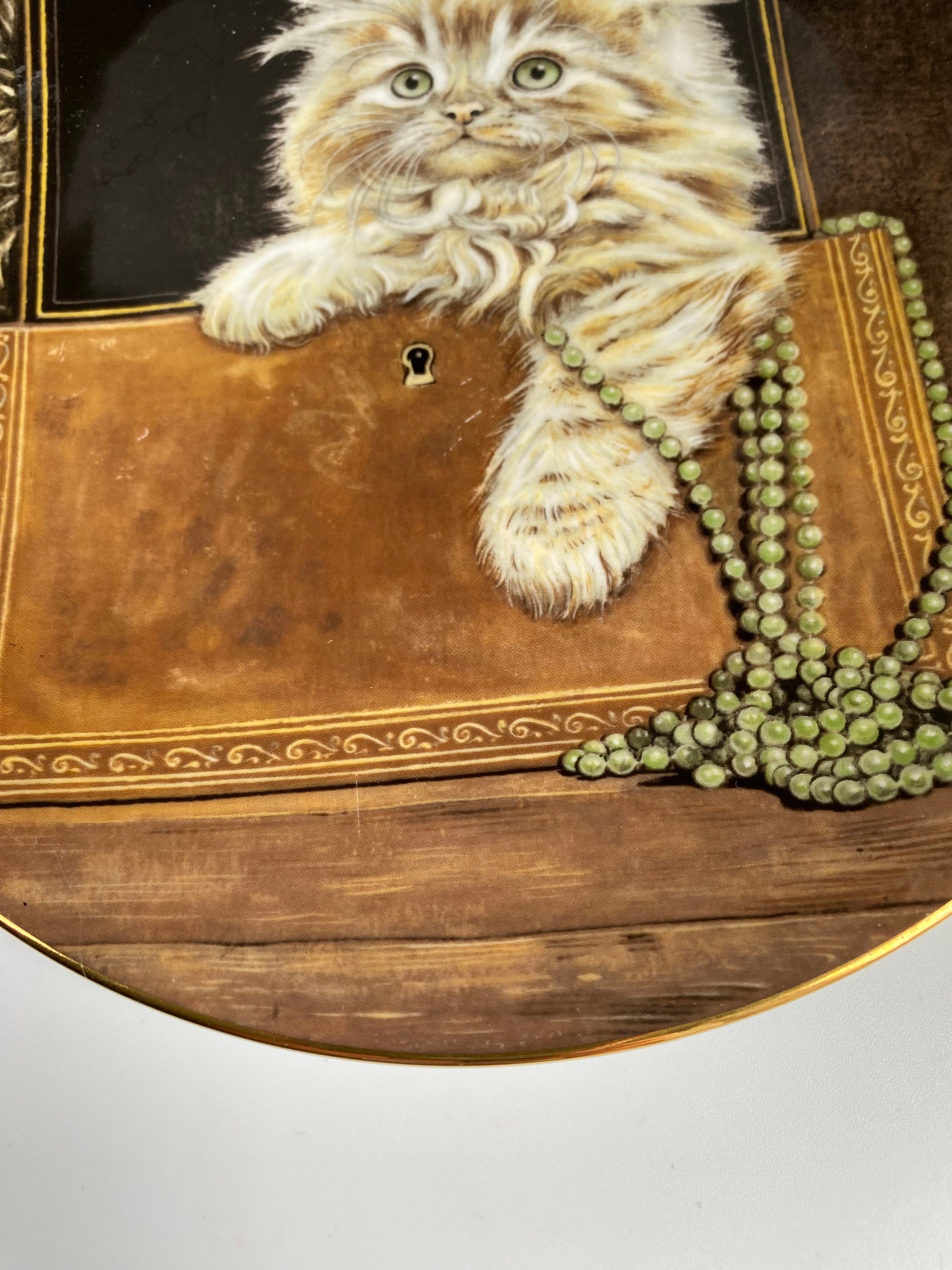 Vintage Royal Worcester Crown Ware England “purrfect Treasure” Plate ...