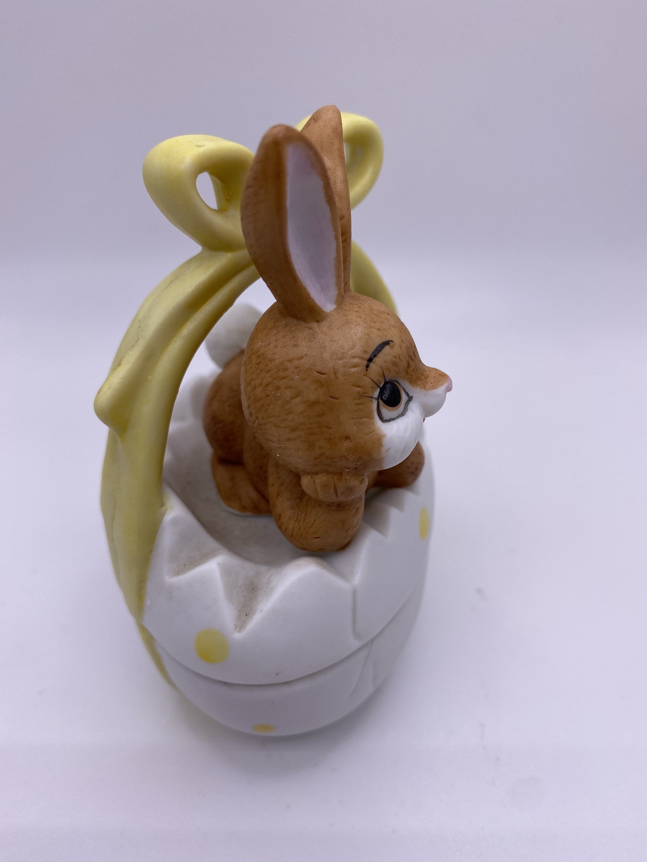 Lefton China Easter Bunny on an Egg Trinket Dish Hand-painted - Etsy