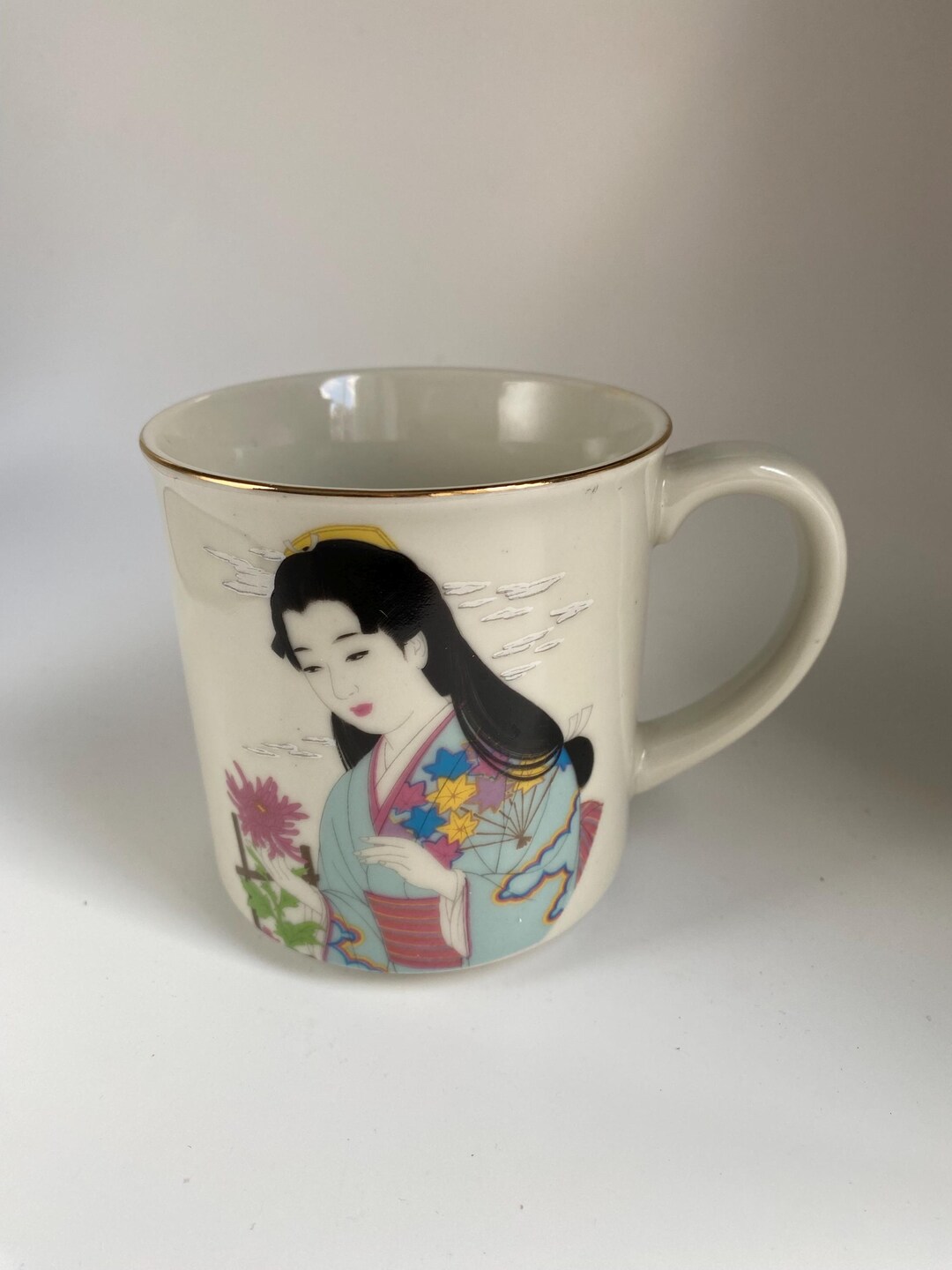 Japanese Geisha Coffee / Tea Mug From 1960s, 3.5” Tall, Made in Japan ...