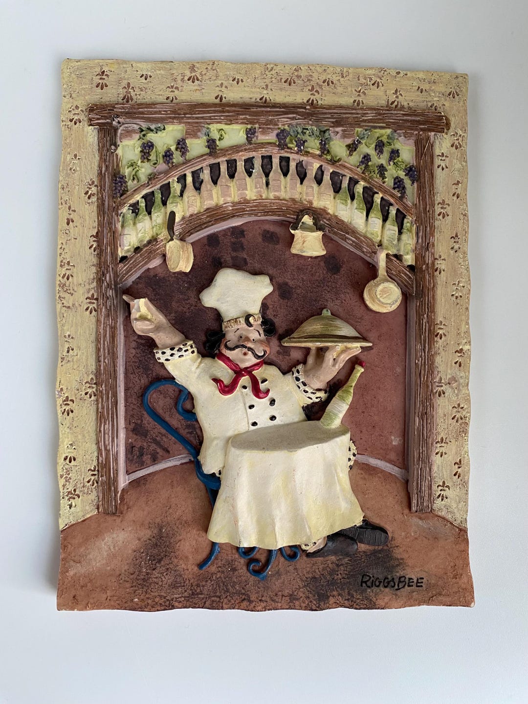 Riggsbee 3D Resin Italian Chef Hanging Wall Art Home Decor, Kitchen ...
