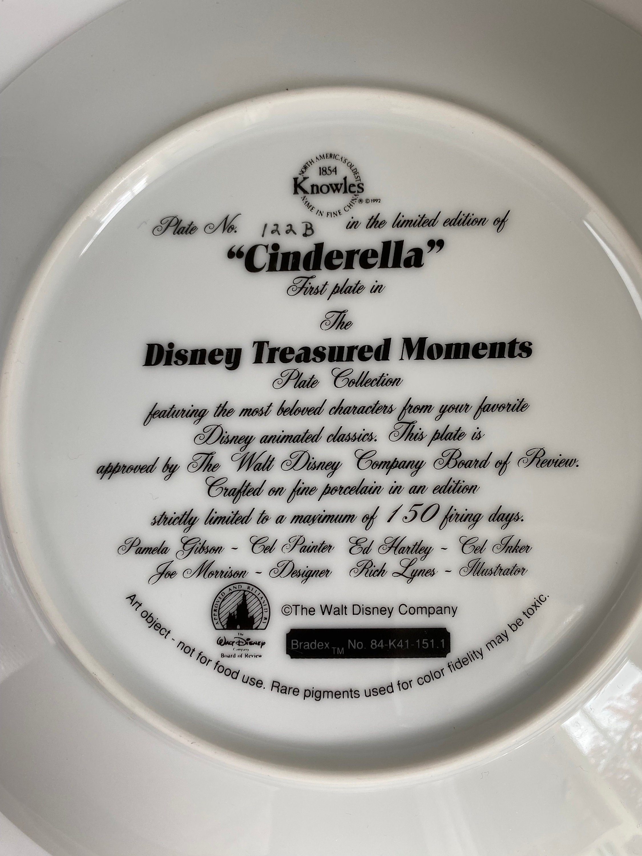 Walt Disney Cinderella Collector’s Plate, First Issue in the Disney ...