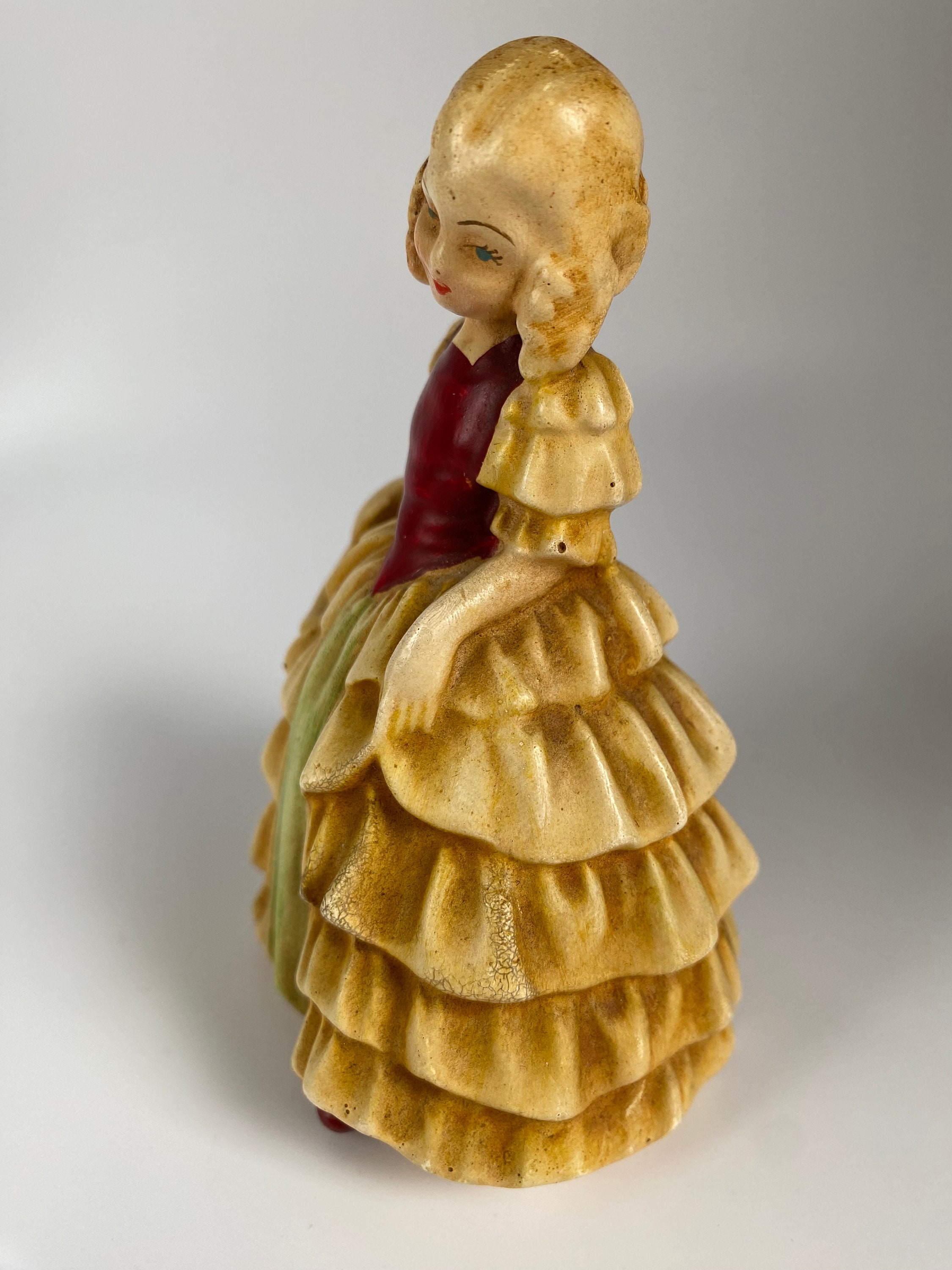 Vintage New Art Wares Young Girl Figurine, Chalkware Girl Figurine From ...