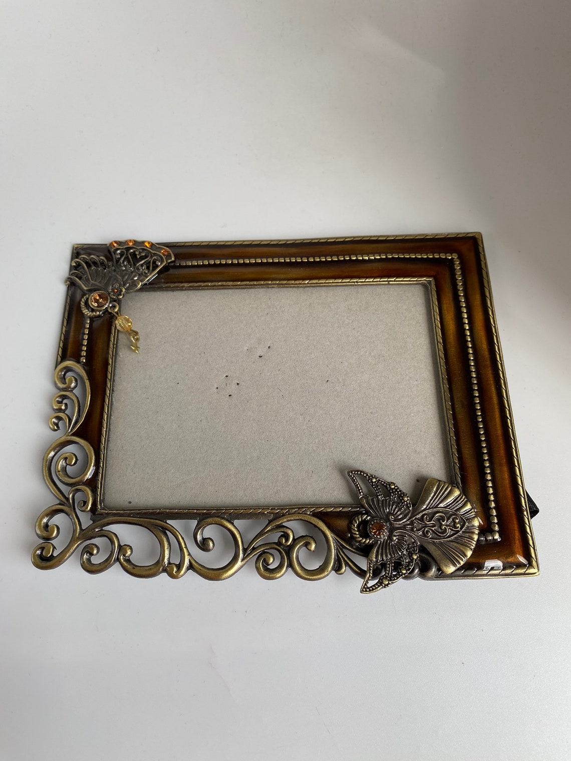 Vintage Brown and Gold Metal Ornate Angel Photo Frame for 3.5x5 Photos ...