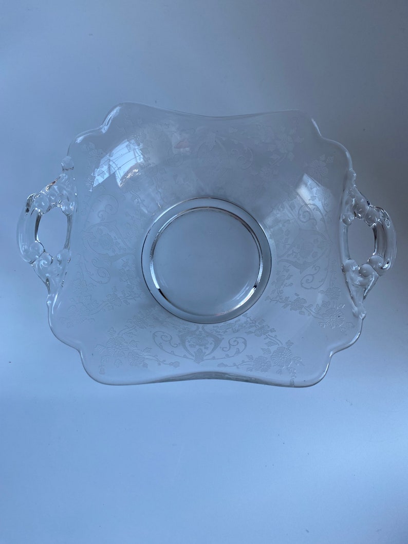 Vintage Cambridge Glass Diane Pattern Clear Bowl With Handles - Etsy