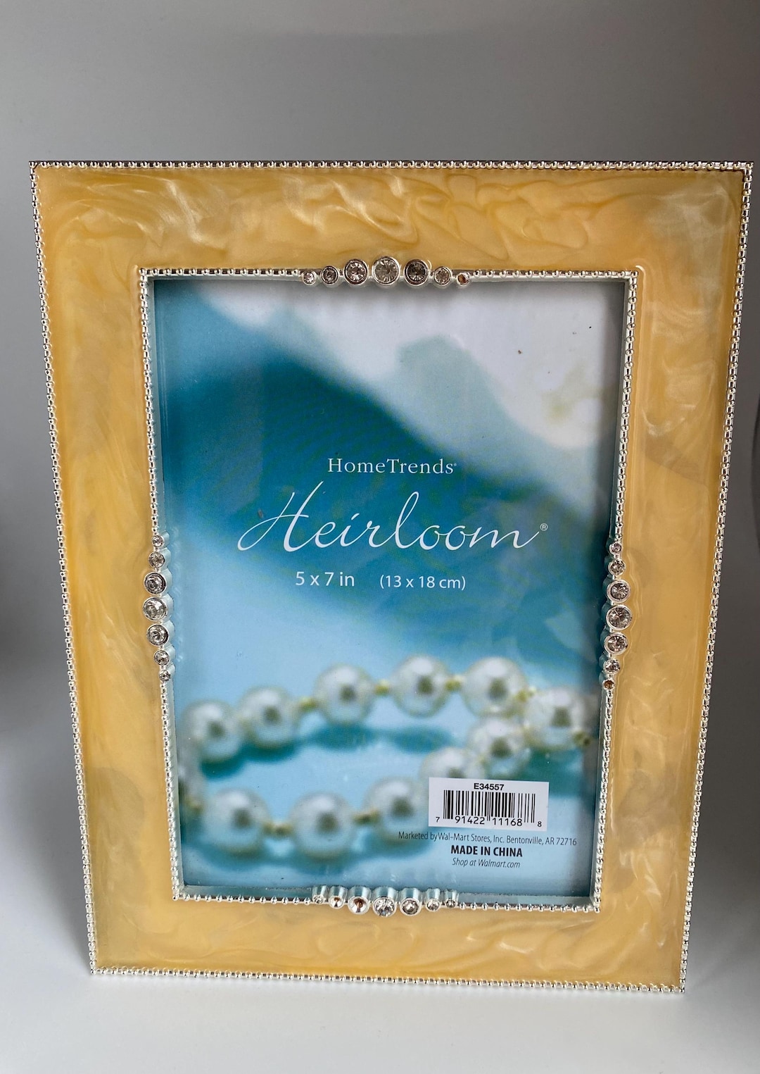 Vintage Hometrends Heirloom Yellow Mother of Pearl Metal Frame With ...
