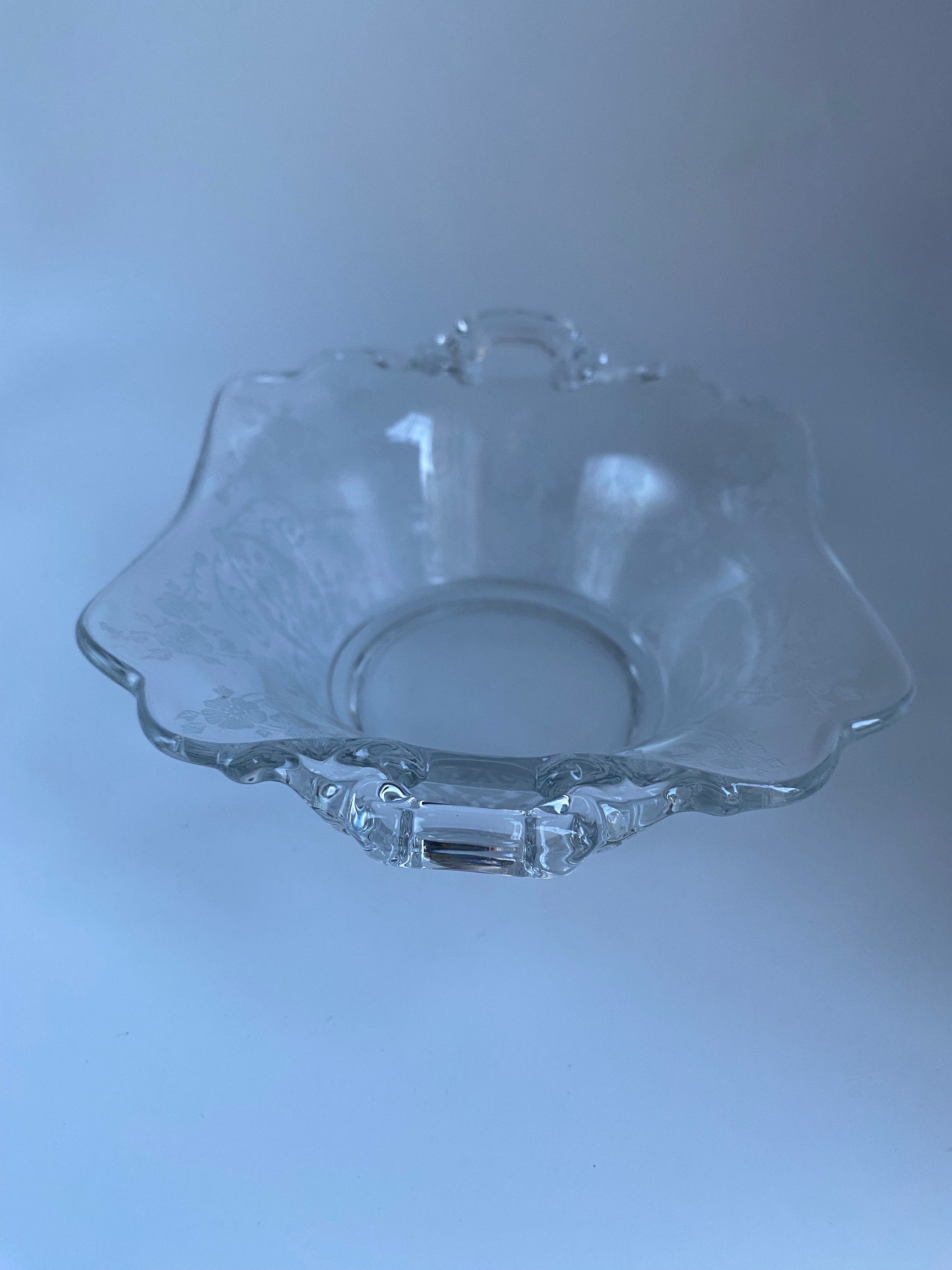 Vintage Cambridge Glass Diane Pattern Clear Bowl With Handles, 6.75x5 ...