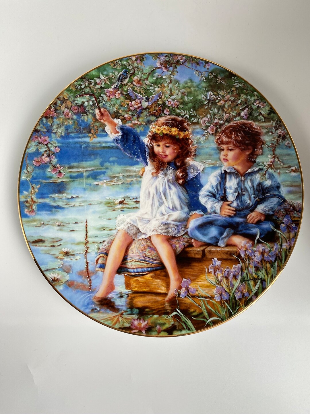 Patience Plate From the Hearts and Flowers Plate Collection by Sandra ...