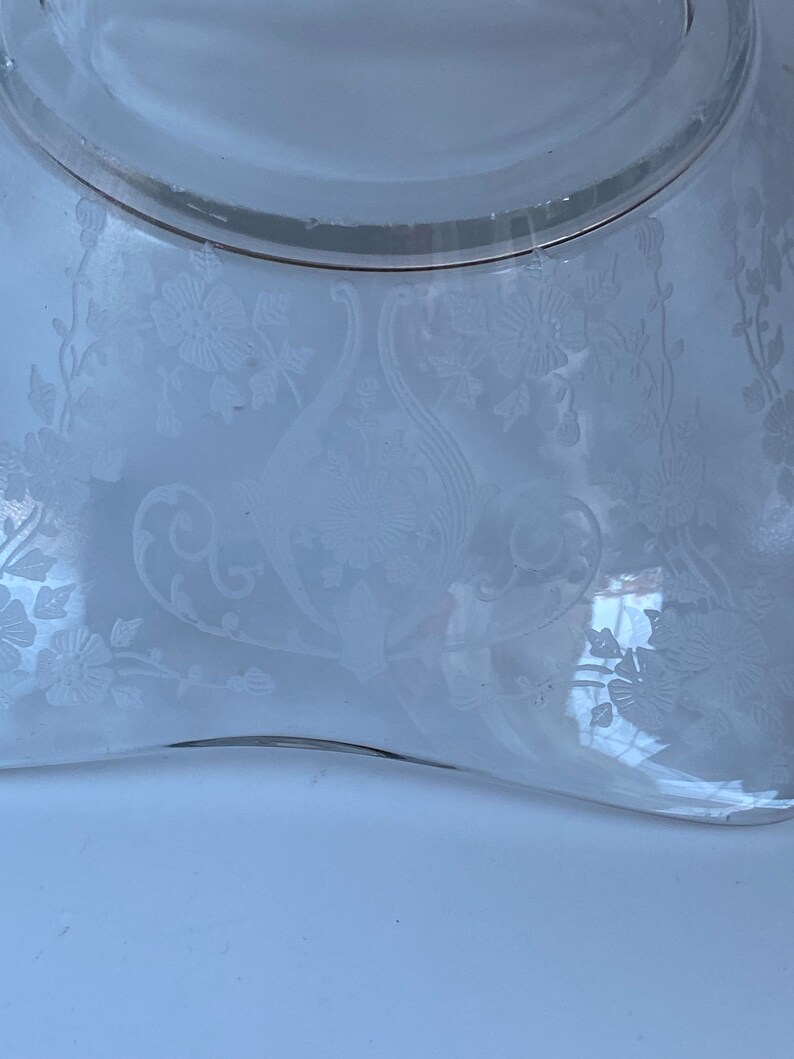 Vintage Cambridge Glass Diane Pattern Clear Bowl With Handles - Etsy